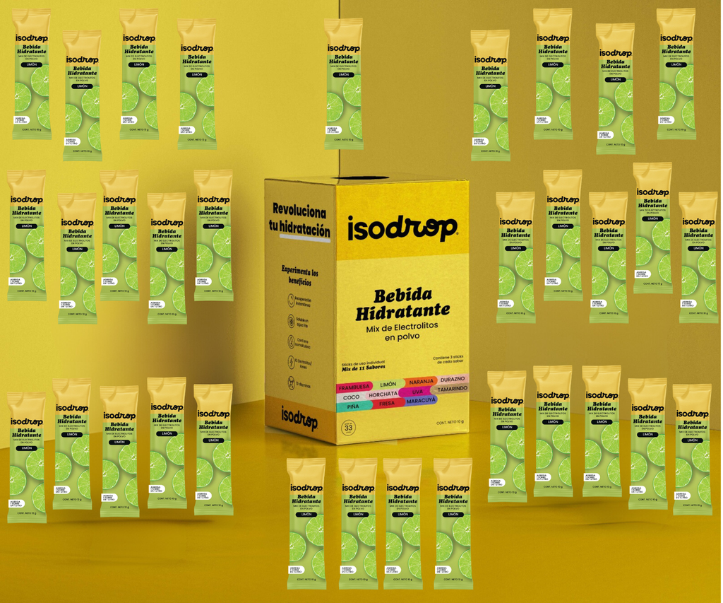 Caja de 33 sachets de 1 Lt - Mix de electrolitos en polvo | ISODROP